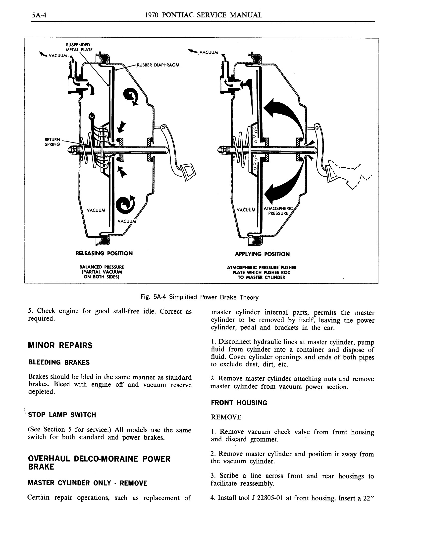 1970 Pontiac Chassis Service Manual - Delco Power Brakes Page 4 of 13